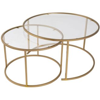 Signal Table basse, table de salon, table dappoint Set Gold