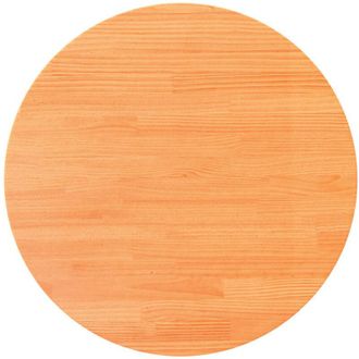 vidaXL Vidaxl - Dessus de table rond 90 cm - Bois de pin massif - &Eacute;paisseur 2,5 cm - Cire marron - Pour int&eacute;rieur commercial ou maison