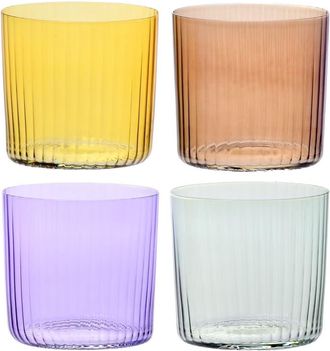 Krosno Wasser Saft Apfelwein Becher Trinkgl&auml;ser | 4er Set | 350 ML | Deco Collection | Kristallglas | Perfekt f&uuml;r Zuhause, Restaurants und Partys | Sp&uuml;lmasch