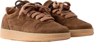 D.A.T.E. Suede Low-Top with Double Lacing Sneaker - Brown