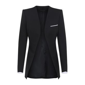 Tom Ford Femme, Vestes, Noir, Taille: 36 FR Veste en laine et soie sans col