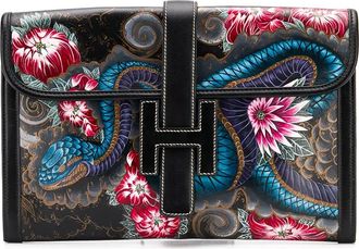 Herm&egrave;s pochette imprim&eacute;e Jige - Noir