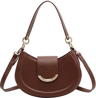 Generic Sac &agrave; bandouli&egrave;re tendance pour femme en cuir et sac &agrave; main pour tous les jours, sac &agrave; bandouli&egrave;re d&eacute;contract&eacute;, petit croissant, marron, small