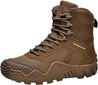 Generic Bottes de randonn&eacute;e mi-hautes pour homme - Chaussures de marche &agrave; lacets - Semelles &eacute;paisses - R&eacute;sistantes - Chaussures de combat classiques et &eacute;l&eacute;gan