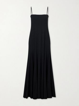 Staud Rila Midikleid Aus Cr&ecirc;pe - Schwarz