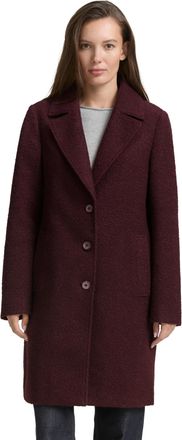 Tom Tailor Damen 1047055 Bouclé Mantel mit Reverskragen, 14405-Zinfandel Red, 3XL