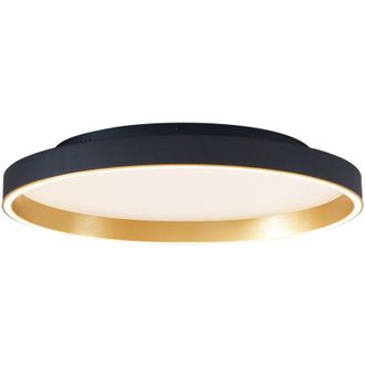 QAZQA Ingo - led Plafonnier - 1 lumi&egrave;re - &oslash; 59 cm - Noir et Or - Design - &eacute;clairage int&eacute;rieur - Salon i Chambre i Cuisine i Salle &agrave; manger - Qazqa