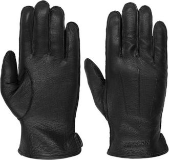 Stetson Gants en Cuir Classic Uni Goat Homme - avec doigts doublure Hiver automne-hiver - 9 1/2 HS noir