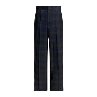 SA SU PHI Weit geschnittene Karohose mit Bundfalte - - Trousers - Damen - Blau - S