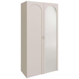 Selsey Zweit&uuml;riger Kleiderschrank mit Spiegel - Kaschmir, 100 cm - Eleganter Kleiderschrank f&uuml;r Schlafzimmer oder Kinderzimmer, minimalistisches Design mit b