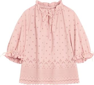 Valentino Puffed-sleeve Ruffle Blouse