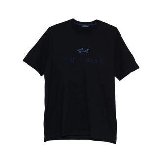 Paul & Shark Schwarzes Baumwoll-Crew-Neck-T-Shirt - - Tops - Herren - Blau - XL