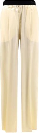 Tom Ford Femme, Pantalons, Beige, Taille: 40 FR Pantalon de Pyjama en Satin de Soie Stretch