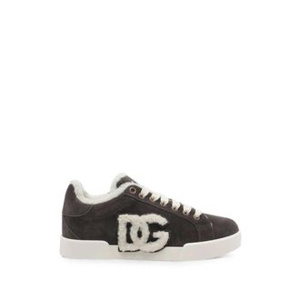 Dolce & Gabbana Portofino Wildleder-Sneaker - - Shoes - Damen - Braun - 40 EU