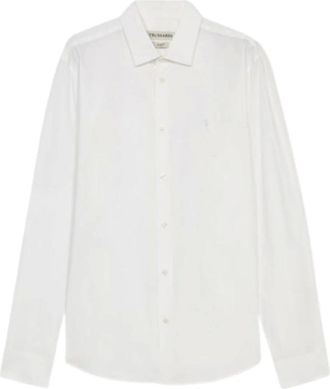 Trussardi Homme, Chemises, Blanc, Taille: 4XL Chemise Slim Fit Stretch Popeline