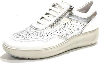 Stonefly STONESFLY 220775 Nuage Blanc Blanc Chaussures Femme Baskets Lacets Zip Cuir perfor&eacute; 35