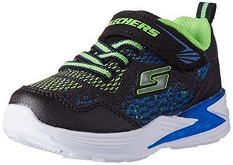 Skechers 90563L gar&ccedil;on Baskets, Noir (Black Mesh/Synthetic/Blue & Lime Trim Bblm), 36.5 EU