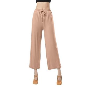 Generic Pantalon de yoga confortable pour femme avec poches, jambes larges, pantalon de pyjama d&eacute;contract&eacute;, kaki, XXL