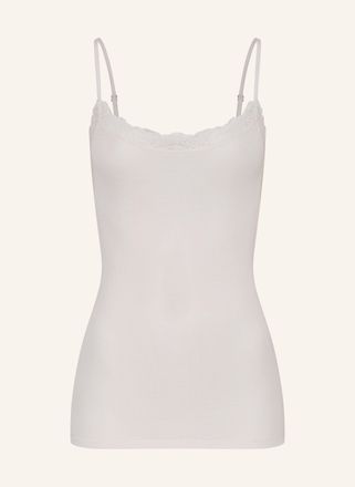 Hanro Top Woolen Lace Mit Merinowolle Und Seide weiss