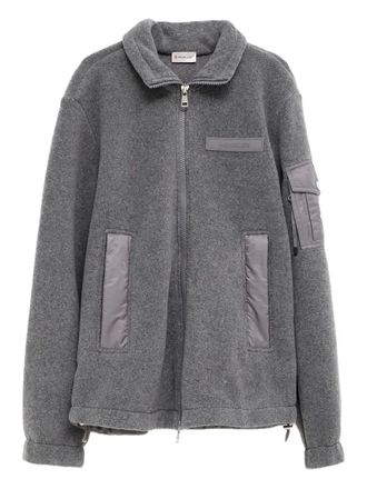Moncler veste à patch logo - Gris