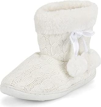 Polar Mousse à mémoire de forme Pom Pom hiver fausse fourrure de luxe en peluche confortable anti-dérapant intérieur pantoufles dextérieur de femme - Blanc 