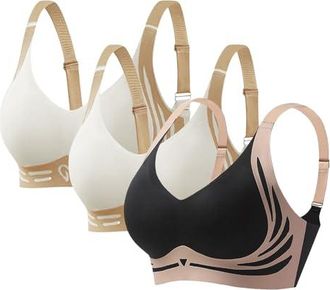 Generic Body en dentelle pour plus de confort Soutien-gorge sans fil Soutien-gorge haut pour femme Lingerie quotidienne Sports BHS 3 pi&egrave;ces, v, XXL