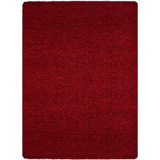 LIFE Tapis Shaggy Uni Poils Longs Tapis Salon Chambre Couloir (Rouge - 120x170cm)