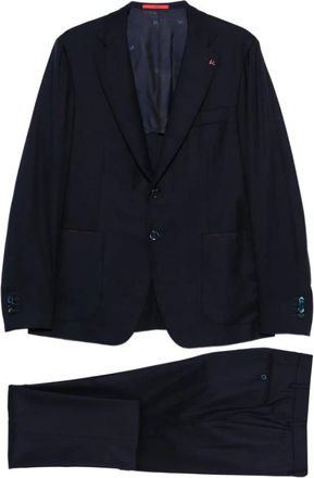 Isaia Homme, Costumes, Bleu, Taille: XL Costume crois&eacute;