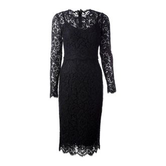 Dolce & Gabbana Femme, Robes, Noir, Taille: 38 FR Robe Longue en Dentelle &Eacute;l&eacute;gante pour Femmes