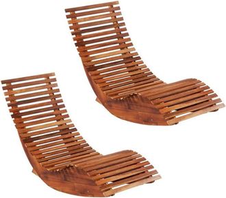 vidaXL Vidaxl - Chaises longues basculantes lot de 2 bois dacacia