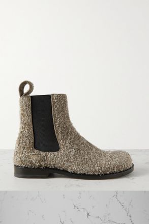 Loewe Chelsea Boots Aus Geb&uuml;rstetem Veloursleder - Gr&uuml;n