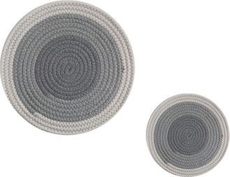 BESPORTBLE DOITOOL 2 St&uuml;ck Runde W&auml;rmeisolierende Becheruntersetzer aus Baumwollseil Wasserabsorbierende Tischsets Hitzebest&auml;ndige Platzsets f&uuml;r K&uuml;che und Esszim