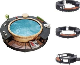 vidaXL Vidaxl - Pool- & Whirlpool-Zubeh&ouml;r - Living Whirlpool-Umrandung Schwarz Poly-Rattan