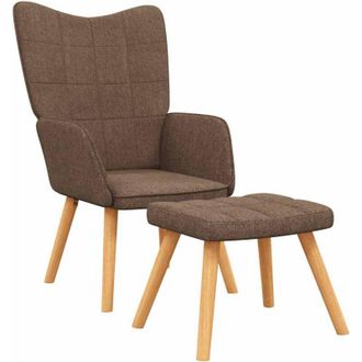 vidaXL Relaxsessel mit Hocker Braun Stoff vidaXL