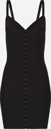 Dolce & Gabbana Kurzes Kleid Aus Leichtem Funktionsjersey - Frau Kleider Schwarz Stoff 50