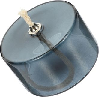 Valiclud Glas &ouml;llampe Klein Dunkelgrau mit Metall Docht Kreative Nachf&uuml;llbare &Ouml;llampe Stabile Basis f&uuml;r Hochzeits Wohnungsdekoration Eleganter Kerzenhalter aus