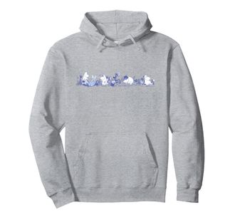 Moomin Mumin Moomintroll und Co in der Natur, Blaudruck Pullover Hoodie