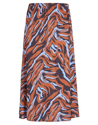 8 by YOOX PRINTED VISCOSE MIDI SKIRT
