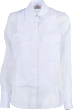 Mazzarelli Femme, Blouses et Chemises, Blanc, Taille: 44 FR Chemise en coton