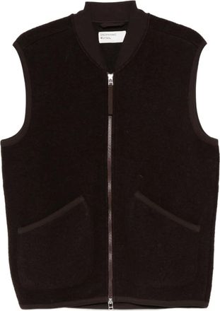 Universal Works gilet en laine &agrave; fermeture zipp&eacute;e - Marron