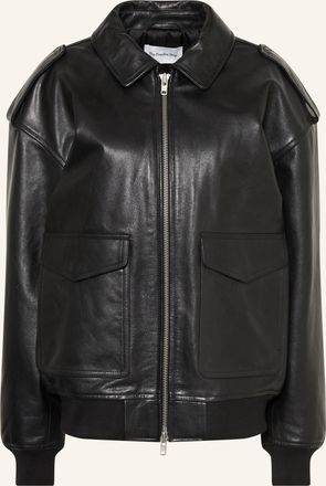 Frankie Shop Oversized-Lederblouson Viper schwarz