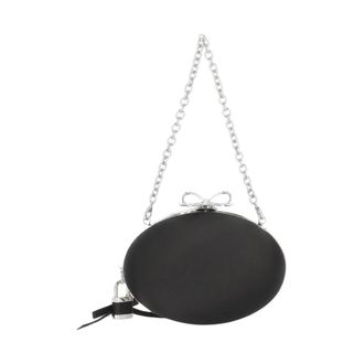 Self Portrait Satin Oval Clutch - - Bags - Damen - Schwarzk - ONE SIZE