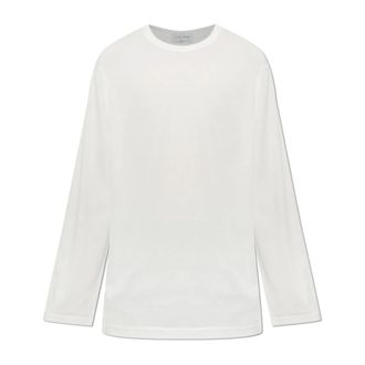 Yohji Yamamoto Soft Single Jersey Round Neck LS Tee - - Tops - Herren - Wei&szlig; - L