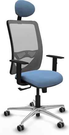 Piqueras y Crespo Arbeitsstuhl Zulema mit 1D-Armen, h&ouml;henverstellbarer Lendenwirbelst&uuml;tze und festem Kopfteil, ausgestattet mit Sincro 3 Positionen und Schneideschaum, 