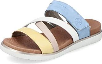 Rieker Femme Chaussures Basses V5056, Dame Mocassin,Chaussons,Pantoufles,Chaussures de Loisirs,entr&eacute;e Ouverte,Blanc (Multi / 68),42 EU / 8 UK