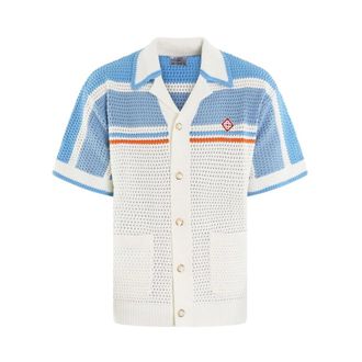 Casablanca Homme, Chemises, Multicolore, Taille: S Cotton Tennis Crochet Shirt