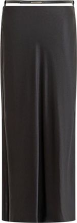 Tom Ford Femme, Pantalons, Noir, Taille: 38 FR Jupe Satin de Soie Coupe Biais Longueur Cheville