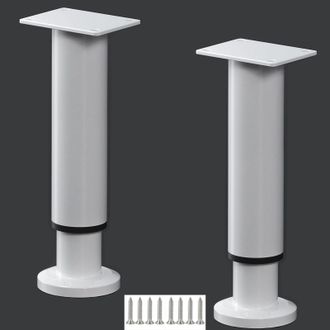 Generic Verstellbare M&ouml;belf&uuml;&szlig;e, 2er-Set Metallf&uuml;&szlig;e F&uuml;r Kommoden, Schreibtische Und Regale - Robuste Ersatzf&uuml;&szlig;e Mit Rutschfester Unterseite(Wei&szlig;,25-42cm)