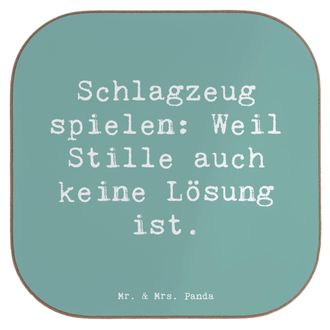 Mr. & Mrs. Panda Untersetzer Tasse Spruch Schlagzeug Magie - Geschenk, Musik, Rhythmus, Schlagzeuger, gl&auml;seruntersetzer, Design, Lernen, Musiker, Tassenuntersetzer, Pr