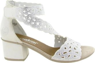 Rieker Femme, Chaussures, Blanc, Taille: 40 EU Sandale &agrave; Talon Mi-Haut